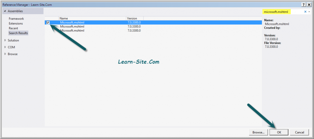 کتابخانه microsoft.mshtml در سی شارپ